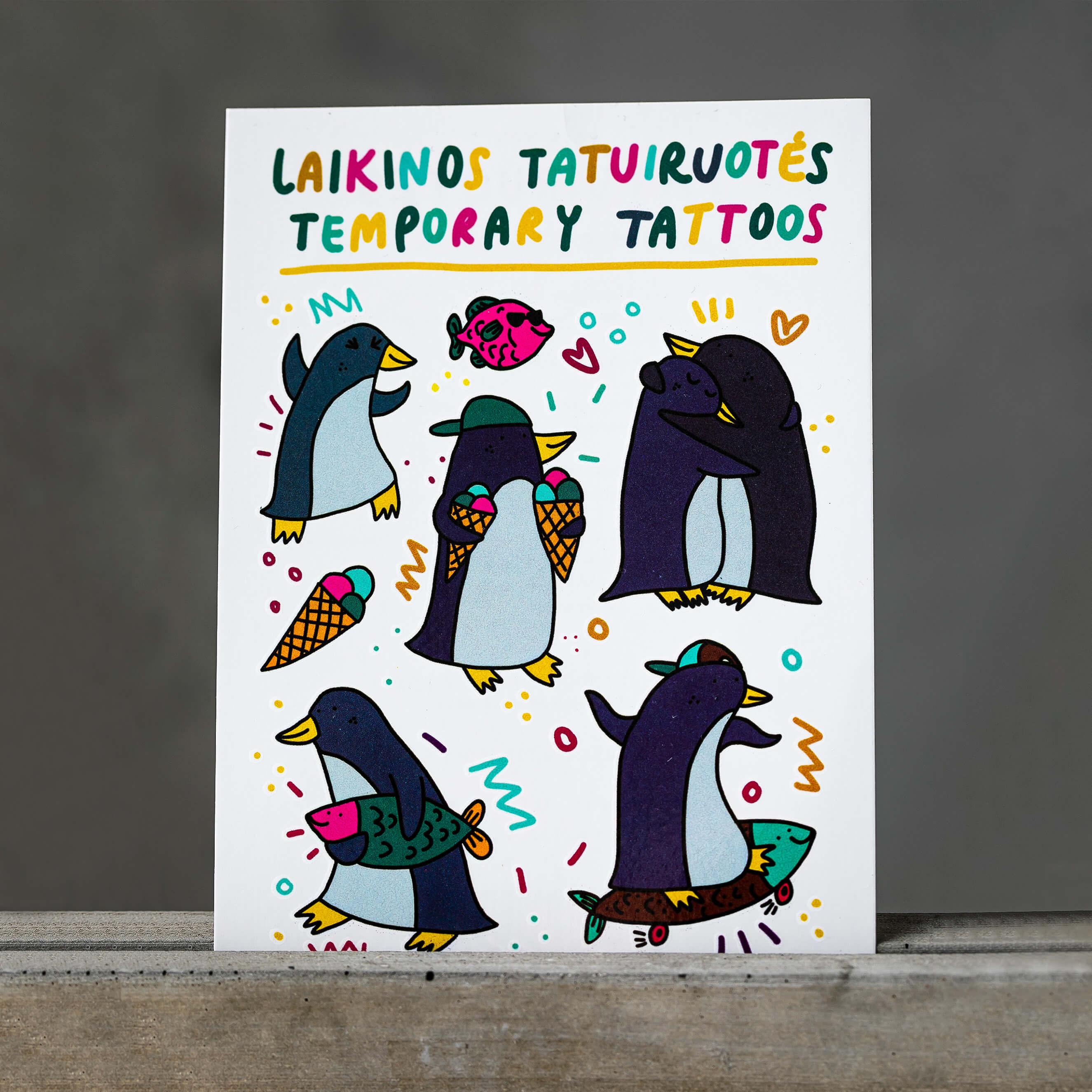 Laikinos tatuiruotės PINGVINAI, spalvotos – Lietuvos jūrų muziejaus ...